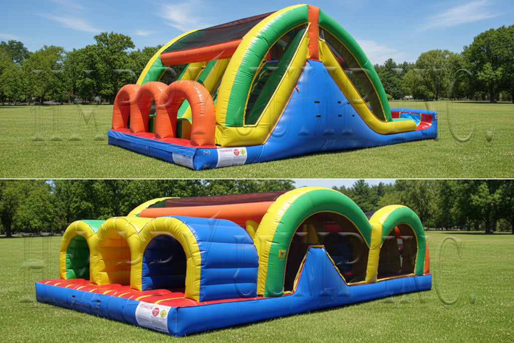 [3-Lane Mega Thrill] | Commercial Inflatable Obstacle Course - Happy ...