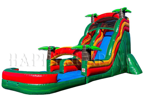 backyard inflatable pool with slide